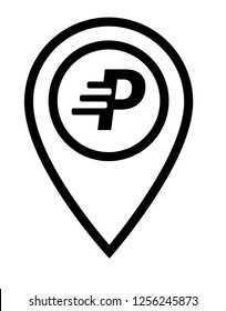 Letter P Map Pin Logo Concept: vector de stock (libre de regalías ...
