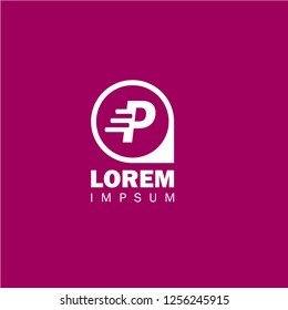 Letter P Map Pin Logo Concept: vector de stock (libre de regalías ...