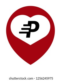 Letter P Map Pin Logo Concept: vector de stock (libre de regalías ...