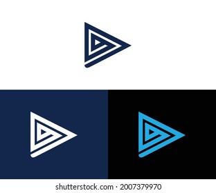 Letter P Media Logo Design Template Stock Vector (Royalty Free ...