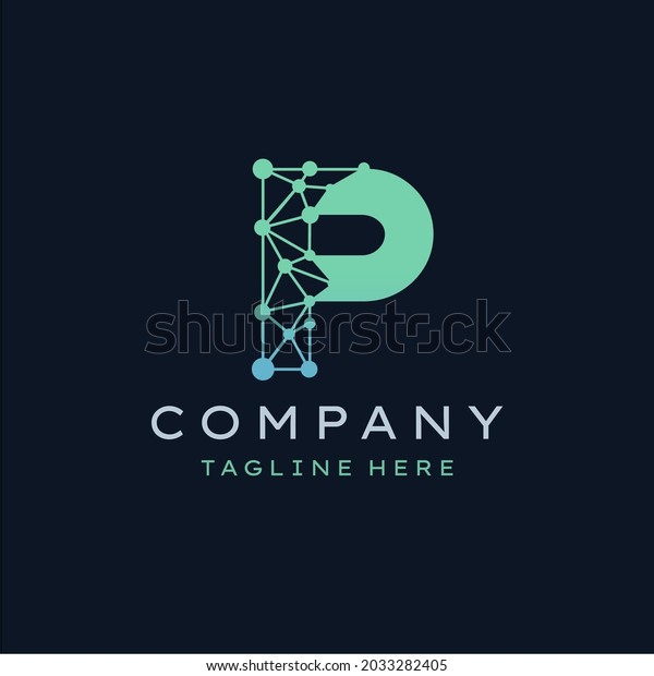 Letter P Molecule Logo Bio Tech Stock Vector (Royalty Free) 2033282405 ...
