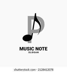 Letter P Music Note Vector Logo Stock Vector (Royalty Free) 2128412078 ...