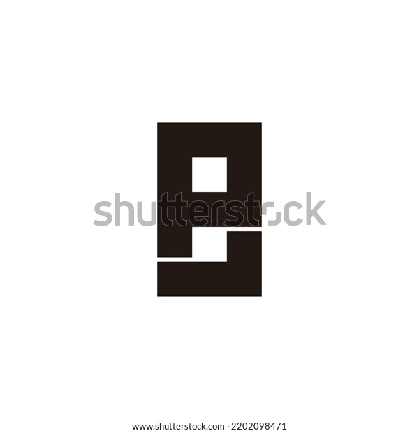 Letter P Number 8 Square Geometric Stock Vector (Royalty Free ...