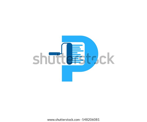 Letter P Paint Logo Design Element Stock Vector (Royalty Free ...