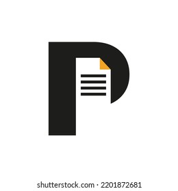Letter P Paper Document Logo Vector Stock Vector (Royalty Free ...