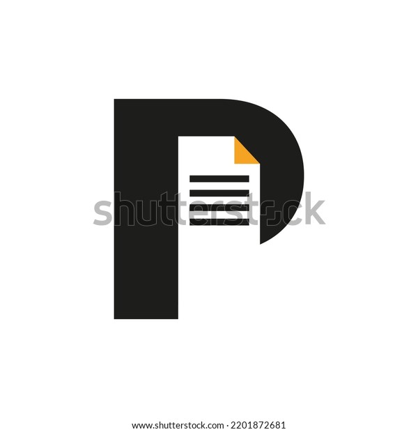 Letter P Paper Document Logo Vector Stock Vector (Royalty Free ...