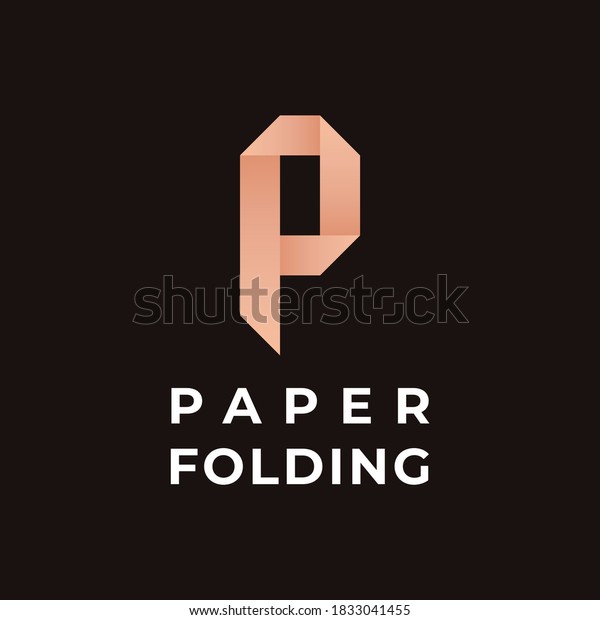Letter P Paper Fold Logo Icon Stock Vector (Royalty Free) 1833041455 ...