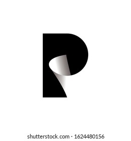 Letter P Paper Logo Template Design Stock Vector (Royalty Free ...