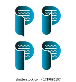 Letter P Paper Logo Vector Illustration Stock Vector (Royalty Free ...