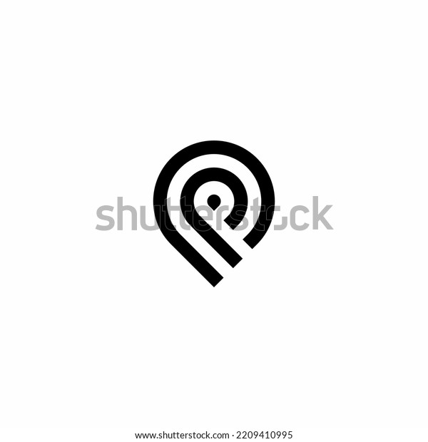 Letter P Pin Point Logo Design Stock Vector (Royalty Free) 2209410995 ...