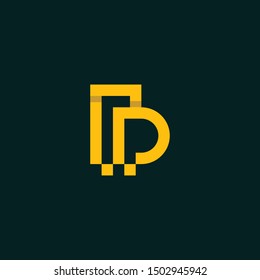 Letter P Pixel Media Digital Logo Stock Vector (Royalty Free ...