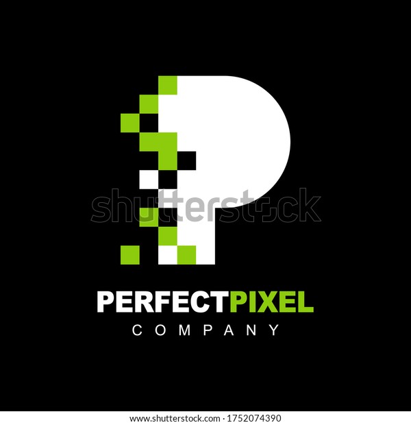 Letter P Pixel Technology Creative Logo Stock Vector (Royalty Free ...