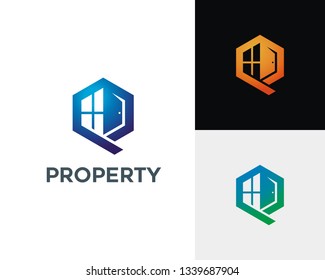 Letter P Property Logo Hexagonal Shape Stock Vector (Royalty Free ...