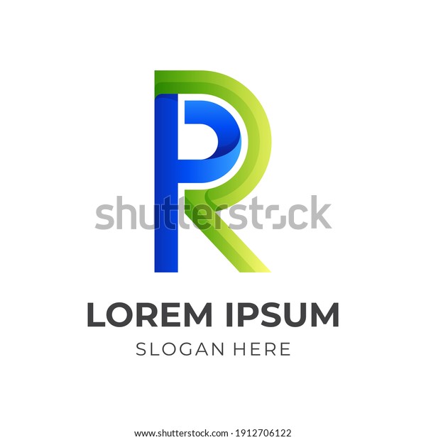 Letter P R Logo Letter P Stock Vector (Royalty Free) 1912706122 ...