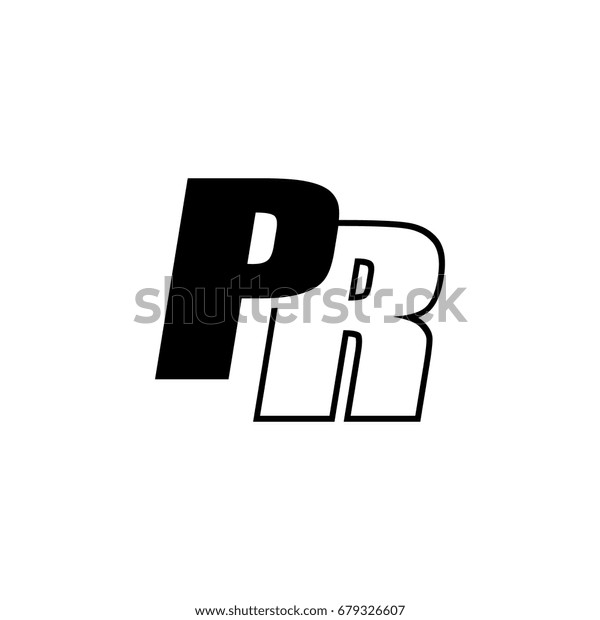 Letter P R Logo Overlapping Black Stock Vector (Royalty Free) 679326607
