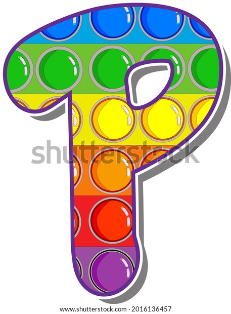 Letter P Rainbow Colored Letters Form Stock Vector (Royalty Free ...