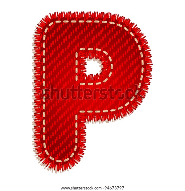 Letter P Red Textile Alphabet Stock Vector (Royalty Free) 94673797 ...