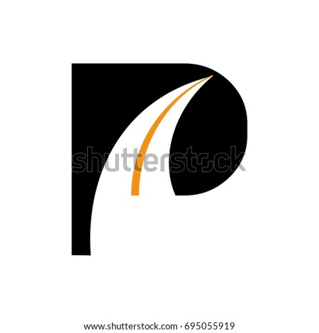 Letter P Road Symbol Vector Logo Stock Vector (Royalty Free) 695055919 ...