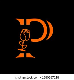 Letter P Rose Logo Vector Template Stock Vector (Royalty Free ...