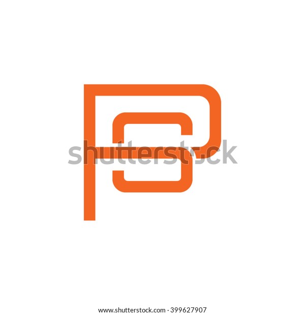 Letter P S Monogram Logo Orange Stock Vector (Royalty Free) 399627907 ...