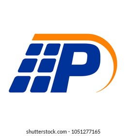 Letter P Solar Panel Icon Vector Stock Vector (Royalty Free) 1051277165 ...