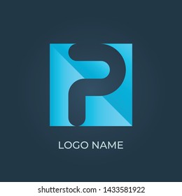 Letter P Square Logo Isolated Alphabet Stock Vector (Royalty Free ...