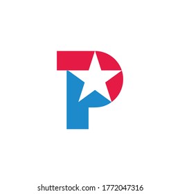 Letter P Star Geometric Simple Colorful Stock Vector (Royalty Free ...