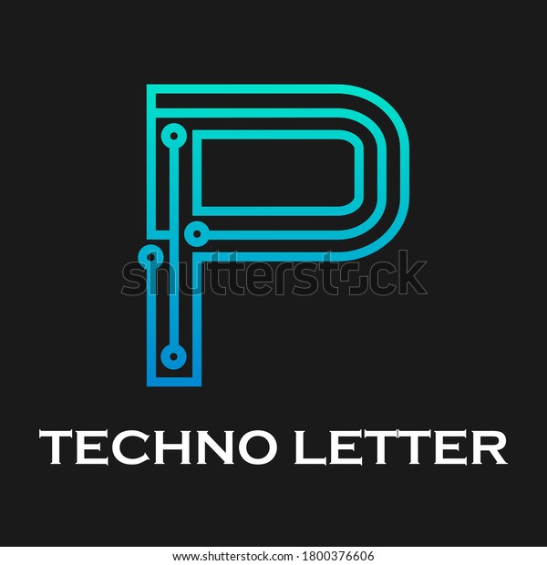 Letter P Technology Logo Template Technology Stock Vector (Royalty Free ...