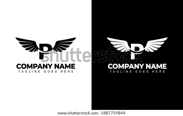 Letter P Wings Template Logo Label Stock Vector (Royalty Free ...