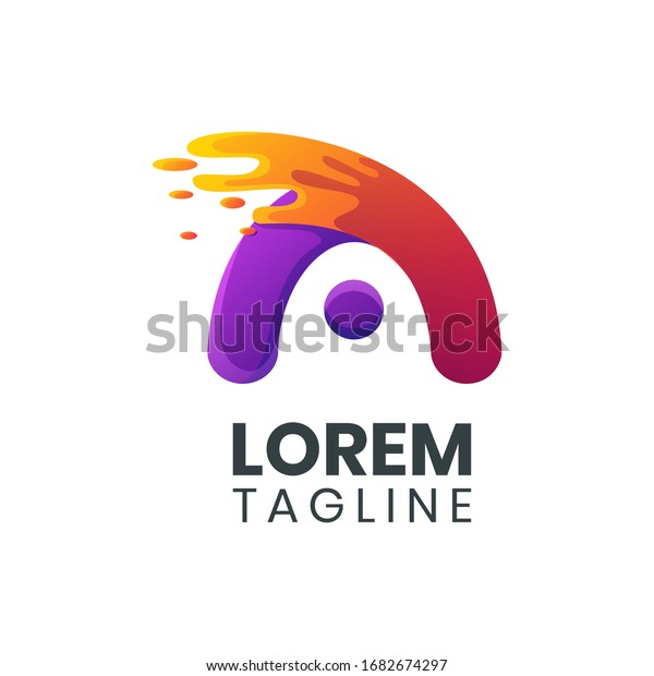 Letter Paint Splash Logo Design Stock Vector (Royalty Free) 1682674297 ...