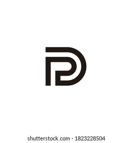 Letter Pd Simple Stripes Geometric Linear Stock Vector (Royalty Free ...