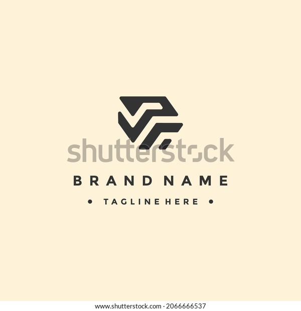 Letter Pf Abstract Logo Vector Design Stock Vector (Royalty Free ...