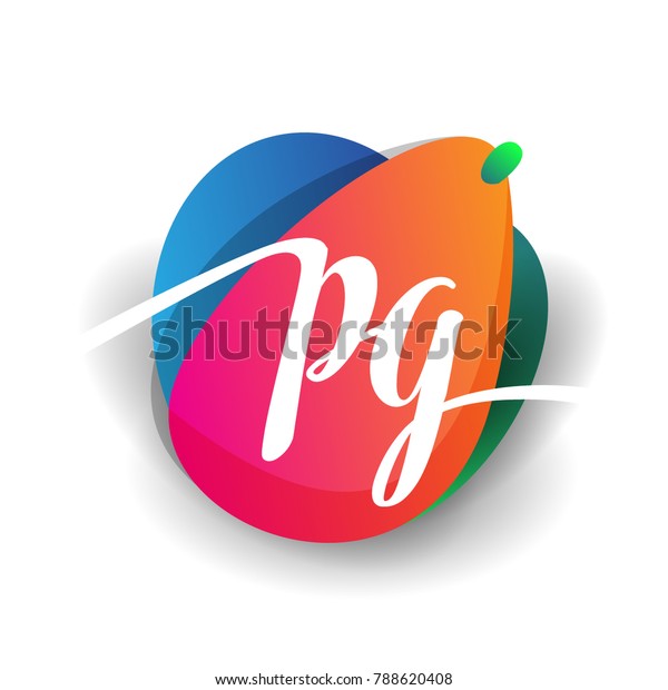 Letter Pg Logo Colorful Splash Background Stock Vector (Royalty Free ...