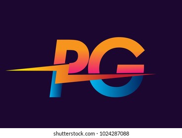 Letter Pg Logo Lightning Icon Letter Stock Vector (Royalty Free) 1024287088