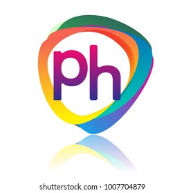 Letter Ph Logo Colorful Splash Background Stock Vector (Royalty Free ...