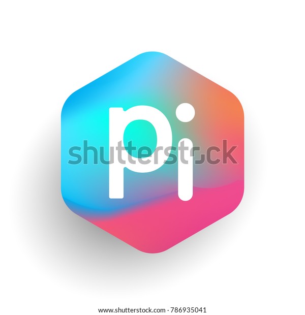 Letter Pi Logo Hexagon Shape Colorful Stock Vector (Royalty Free ...