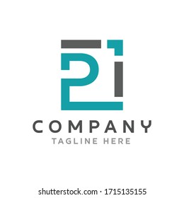 Letter Pi Square Simple Logo Design Stock Vector (Royalty Free) 1715135155