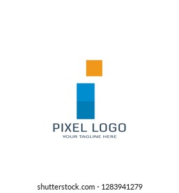 Letter Pixel Logo Design Template Alphabet Stock Vector (Royalty Free ...