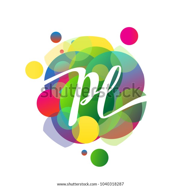 Letter Pl Logo Colorful Splash Background Stock Vector (Royalty Free ...
