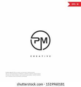 Letter Pm Line Logo Icon Design Stock Vector (Royalty Free) 1519960181 ...
