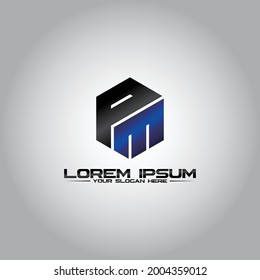 Letter Pm Simple Logo Design Vector Stock Vector (Royalty Free ...