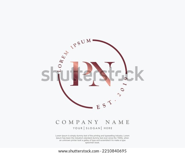 Letter Pn Initial Handwriting Logo Signature Stock Vector (Royalty Free ...