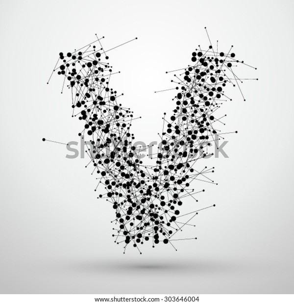 Letter Points Lines Formedthe Letters V Stock Vector (Royalty Free ...