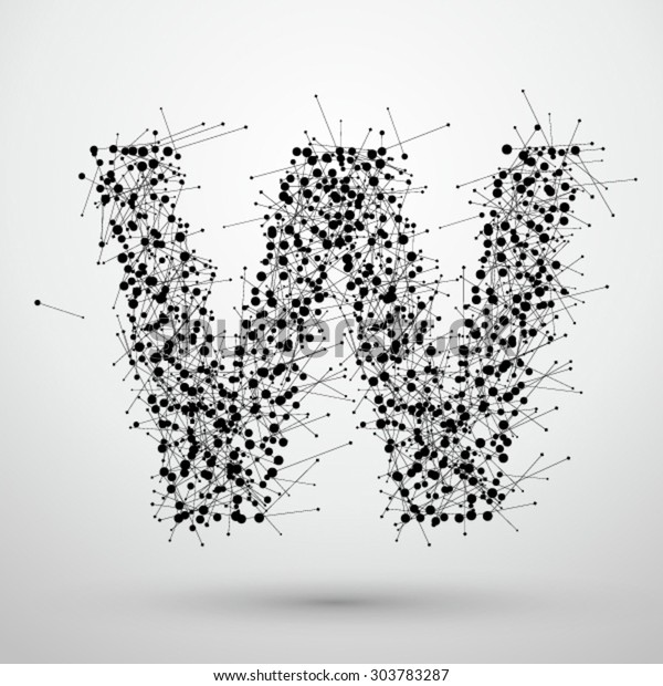 Letter Points Lines Formedthe Letters W Stock Vector (Royalty Free ...