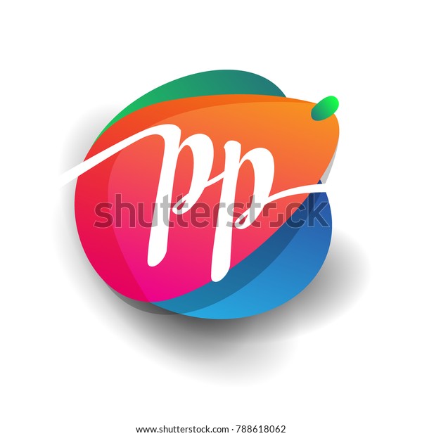 Letter Pp Logo Colorful Splash Background Stock Vector (Royalty Free ...