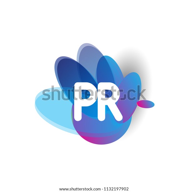 Letter Pr Logo Colorful Splash Background Stock Vector (Royalty Free ...