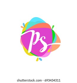 Letter Ps Logo Colorful Splash Background Stock Vector (Royalty Free ...