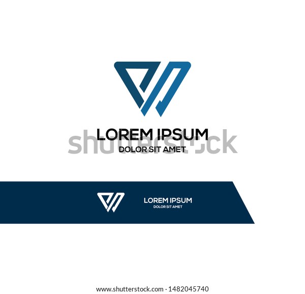 Letter Pw Logo Template Background White Stock Vector (Royalty Free ...