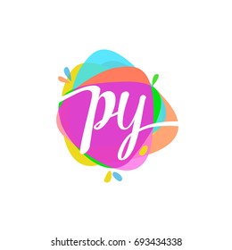 Letter Py Logo Colorful Splash Background Stock Vector (Royalty Free ...