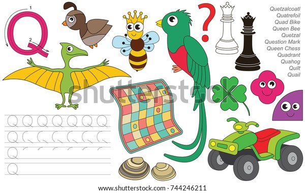 Letter Q Dot Dot Educational Game Stock Vector (Royalty Free) 744246211